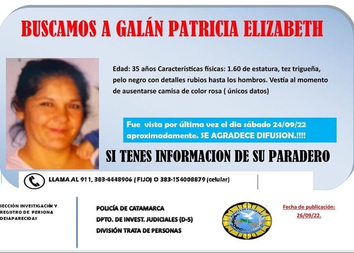 Intensa búsqueda de Patricia Elizabeth Galán - La Unión Digital