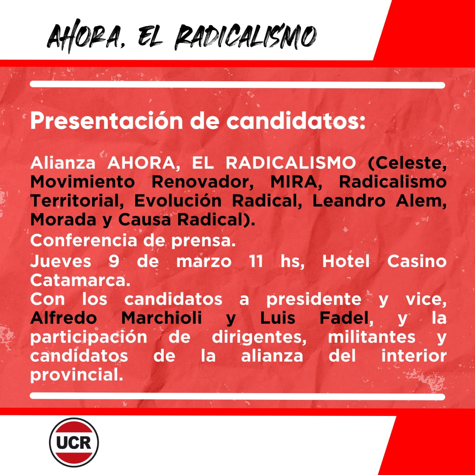 UCR: La alianza “Ahora, el Radicalismo" presenta sus candidatos - La ...