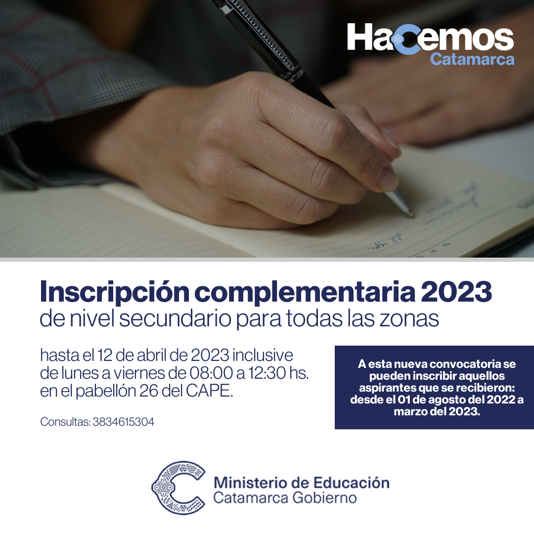 Inscripción complementaria 2023 de nivel secundario para todas las zonas - La Unión Digital