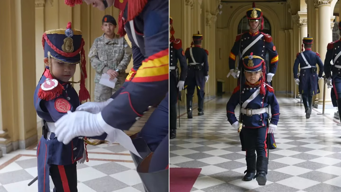 El viral del nene que cumplió el sueño de ser granadero y homenajeó a ...