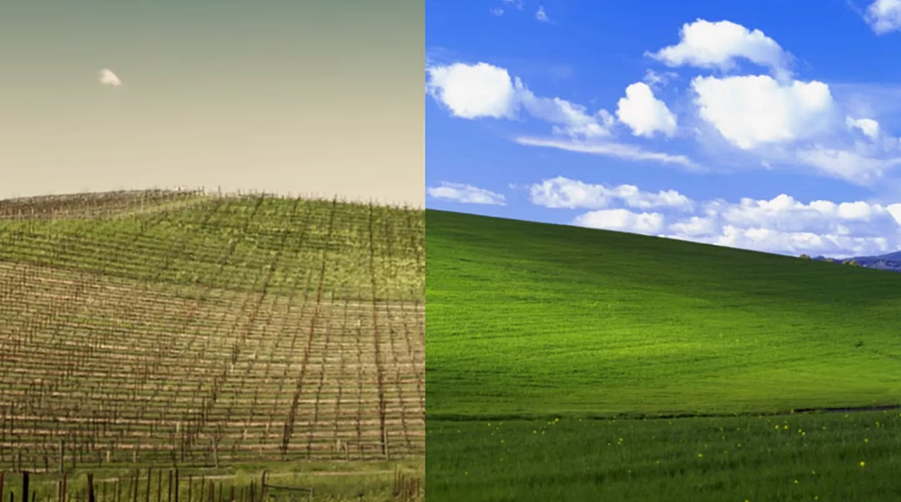 Así se ve actualmente la colina del fondo de pantalla de Windows XP ...