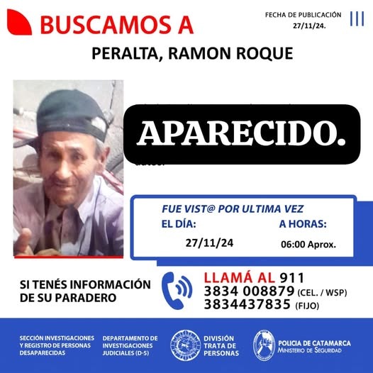 Encontraron a Ramon Roque, un hombre que estuvo desaparecido - La Unión ...