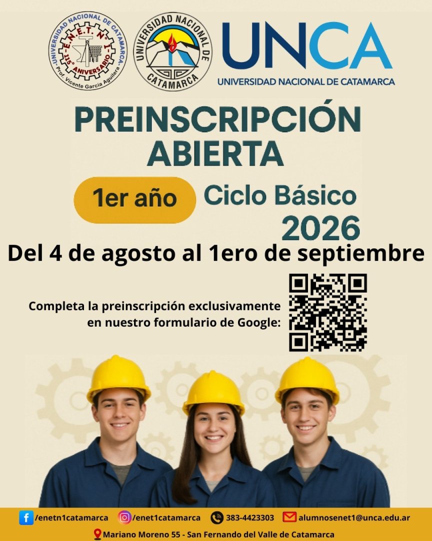 La ENET N.º 1 abrió la preinscripción para el Ciclo Básico 2026 - La ...